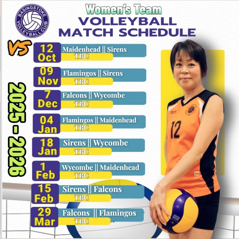 2025-2026 Season Matches Schedule – Women’s Team – Basingstoke ...